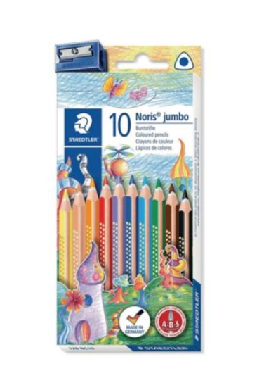 Staedtler Noris Jumbo puuvärikynät 10kpl - Villakeiju